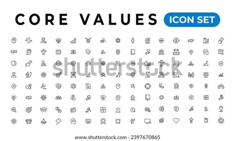 Core Value Icon Banner Collection Containing Stock Vector Royalty Free