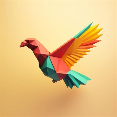 Premium Ai Image Minimalist Origami Eagle Composition