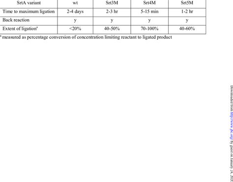 Reaction Efficiency For Srt Variants Download Scientific Diagram