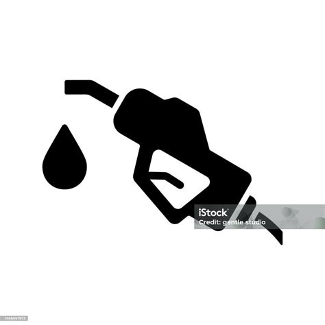 Dudukan Nozzle Bahan Bakar Dengan Selang Pada Ikon Siluet Spbu Industri