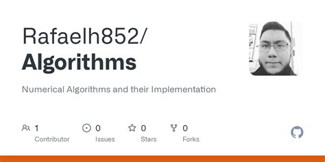 Github Rafaelh852algorithms Numerical Algorithms And Their