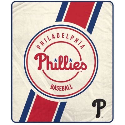 Mlb Diagonal Stripe Emblem Ultra Soft Blanket Philadelphia Phillies