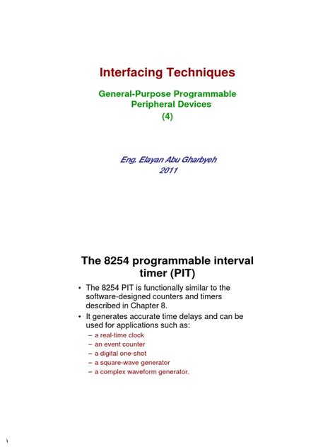 8254 Programmable Interval Timer Overview Pdf Computing