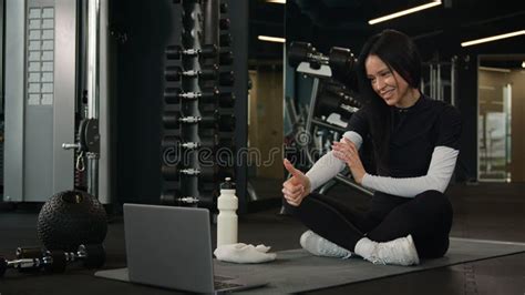 Professional Sport Fitness Trainer Woman Training Educate Online Class Yoga Tutorial Workout