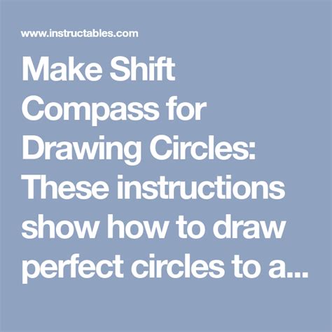 Make Shift Compass For Drawing Circles Circle Art