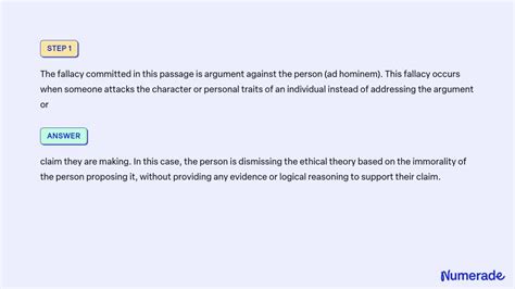 Solved Iii Determine Which Fallacy Each Of The Following Passages Is