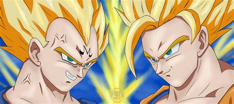 Goku Ssj2 Vs Majin Vegeta Vegeta Vs Goku Anime Cphbou