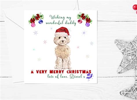 Cockapoo Christmas Card Cream Coloured Dog Uk Stationery