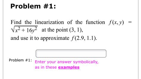 Solved Problem 1 Find The Linearization Of The Function