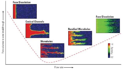 Acidizing Efficiency Curve With Different Dissolution Patterns Fredd