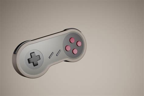 Premium Photo Retro Game Controller On 3d Illustration