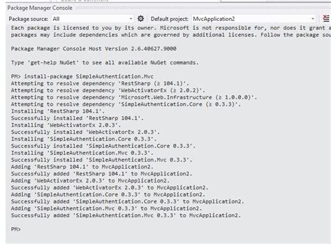 nuget not installing in a brand new asp mvc application · issue 91