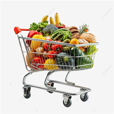 음식이 가득한 슈퍼마켓 쇼핑 카트 쇼핑 트롤리 가방 배너 바구니 Png 일러스트 및 이미지 에 대한 무료 다운로드 Pngtree