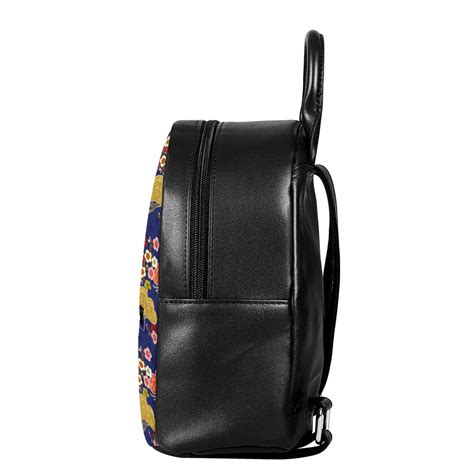 Japanese Cherry Blossom Pattern Print Leather Backpack Gearfrost