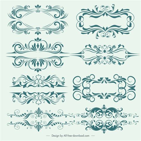Document Decorative Templates Elegant Classical Symmetric Decor Vectors Images Graphic Art