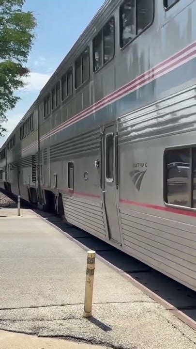 Amtk 160 Leads Amtk 6 At Hinsdale Amtrak Train Railroad Youtube