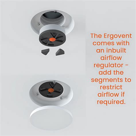 Ergovent Rondo Frameless Diffuser Vent Round White 125mm Universal Fans