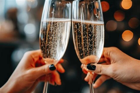 Premium Photo Elegant Champagne Glasses Clinking