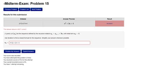Solved Let An Be The Sequence Defined By The Recursive