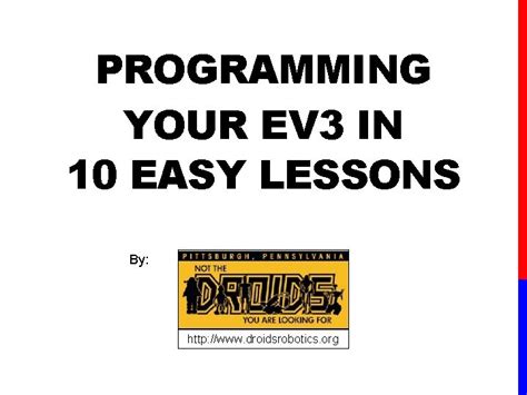 Programming Your Ev 3 In 10 Easy Lessons