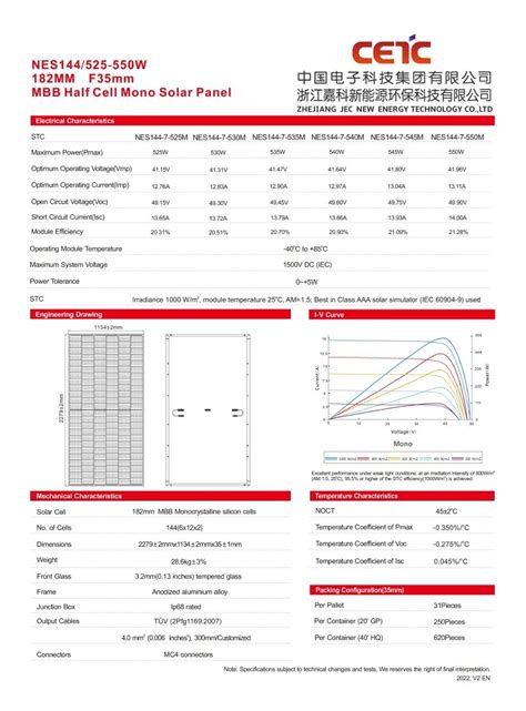 550 Wp Solar Panel Datasheet Placas Solares