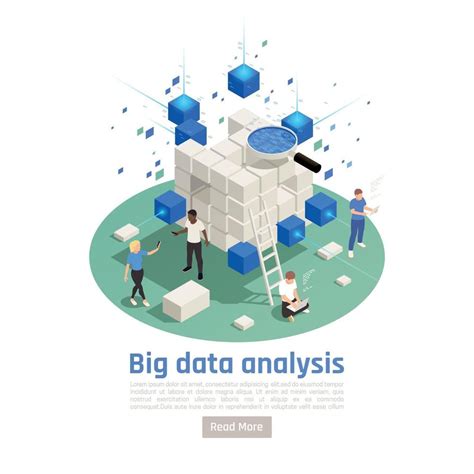 Big Data Analysis Isometric Composition Vector Illustration 3030795 Vector Art At Vecteezy