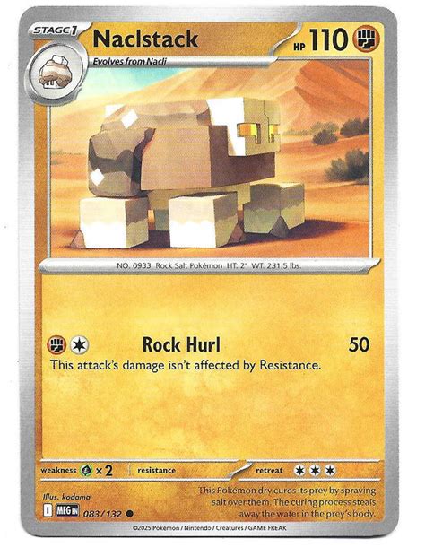 Trading Cards Pokemon Card Naclstack 083 132 Common Mega