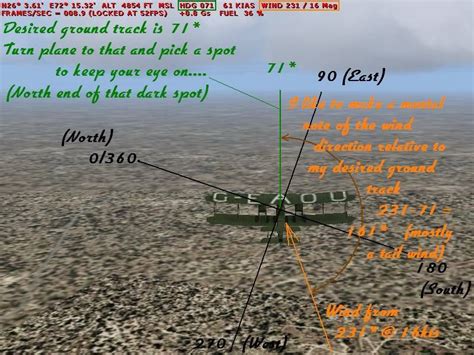 Learning About Wind Correction Angles Flight Simulator 2004 A