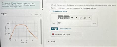 Solved The Graph In Figure 1 Shows The Velocity V Of A Chegg Com