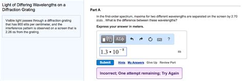 Solved Visible Light Passes Through A Diffraction Grating