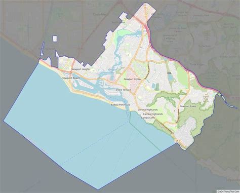 Road Map Of Newport Beach Beach City Newport Beach Newport