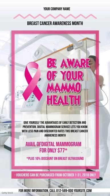 Breast Cancer Mammogram Portrait Video Template Postermywall