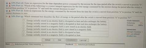 Solved 13 Problem 3 Energy In An L R Circuit An Rl