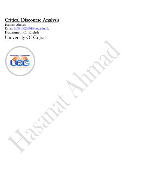 Pdf Critical Discourse Analysis