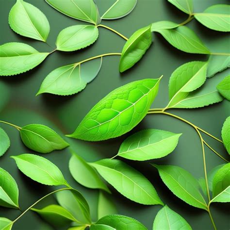 Premium Ai Image Macro Fresh Mint Sheet