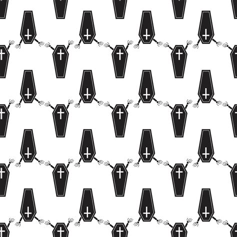 Halloween Coffin Pattern Seamless Vector 15881831 Vector Art At Vecteezy