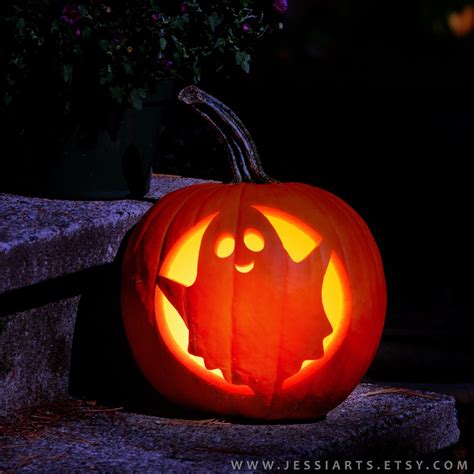 Cute Ghost Pumpkin Stencil Printable Free Printable Hq