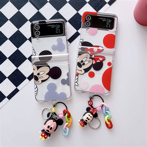 미키 미니 캐릭터 키링 세트 힌지보호 하드 슬림 갤럭시 Z플립5 Z플립4 Z플립3 제트플립5 제트플립4 제트플립3 지플립5 지플립4 지플립3 귀여운 우정 커플 디자인 케이스