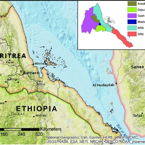 Map Of Eritrea Shows The Six Zones Administrative Regions Zobas Download Scientific Diagram