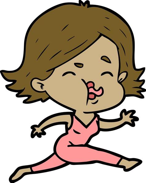 Cartoon Girl Pulling Face 12411446 Vector Art At Vecteezy