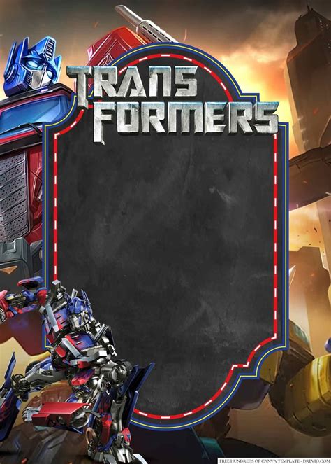 20 Transformers Canva Birthday Invitation Templates Transformer