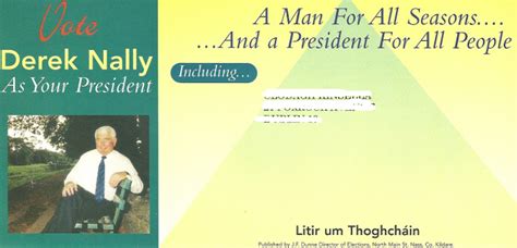 Derek Nally Independent 1997 Presidential Election Irish Election