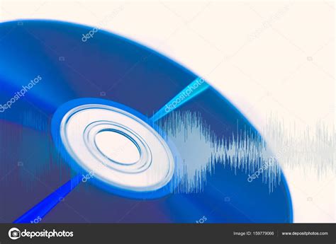 Cd Compact Disc With Audio Wave For Digital Sound Optical Storage