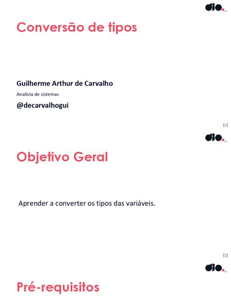 07 Dio Conversão De Tipos Pdf