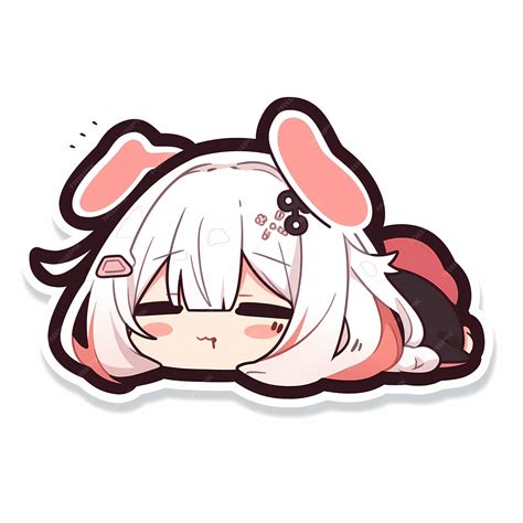 Premium Ai Image Minimal Japanese Kawaii Sleepy Lazy Girl Chibi Anime Vector Art Sticker With