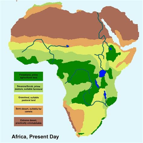 Physical Map Of Africa With Landforms