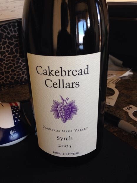 2005 Cakebread Cellars Syrah Suscol Springs Vineyard Usa California
