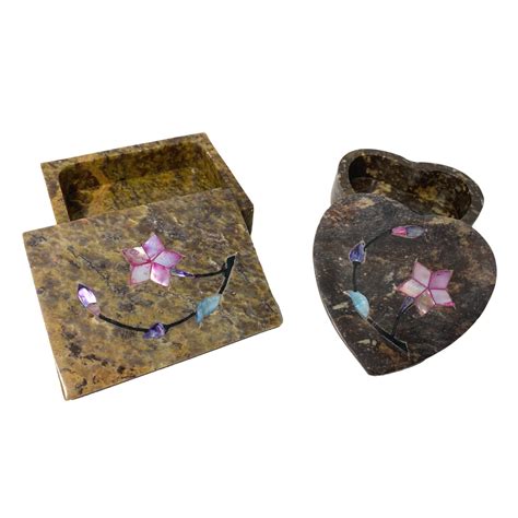 Handcrafted Stone Inlay Jewelry Boxes Leather Unlimited