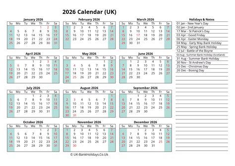Uk Bank Holidays 2026 England And Wales List •