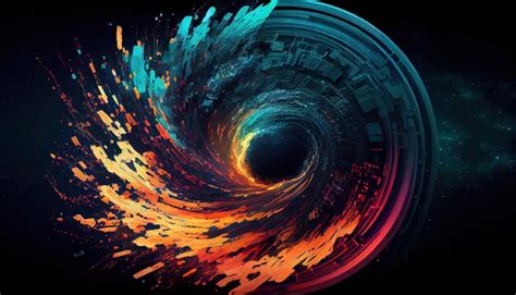 Premium Ai Image Abstract Swirl Of Data Pieces Big Data Collection